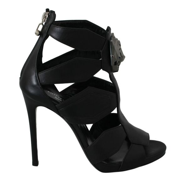 Philipp Plein | Shoes | Philipp Plein Black Leather High Heels Bat ...
